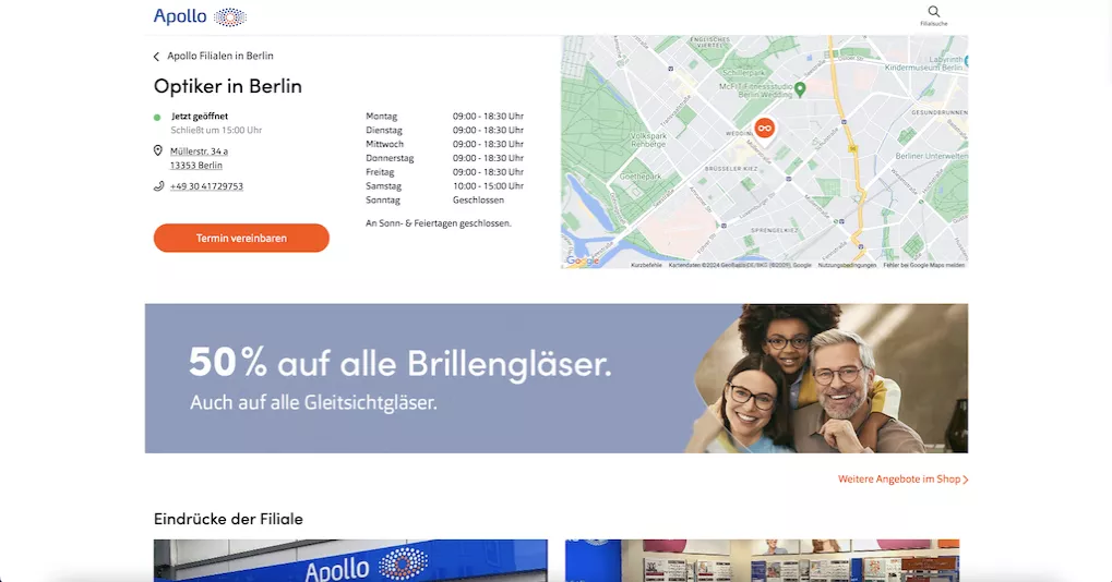 Apollo Optik Filiale Müllerstr. 34a ⇒ 13353 Berlin